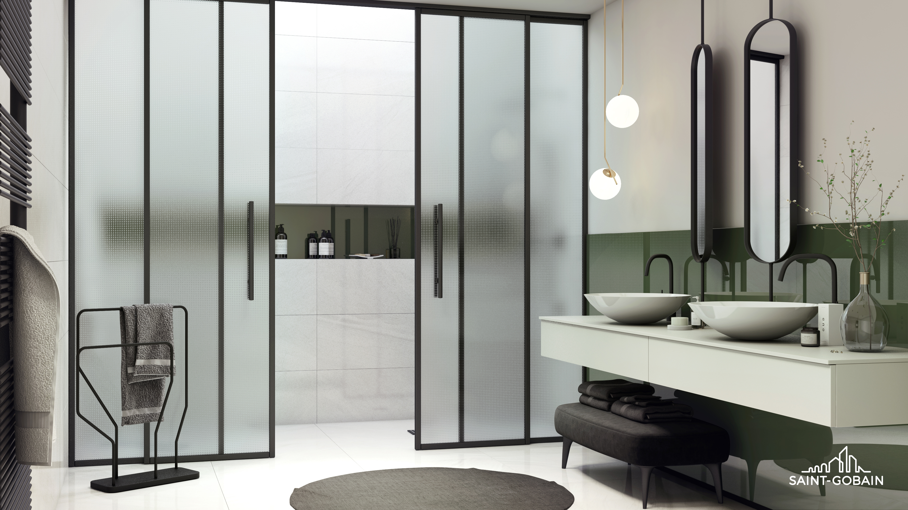 Salle de bains, Minimalistic chic, Perspektive 1, Sauge, Master-Carre ...