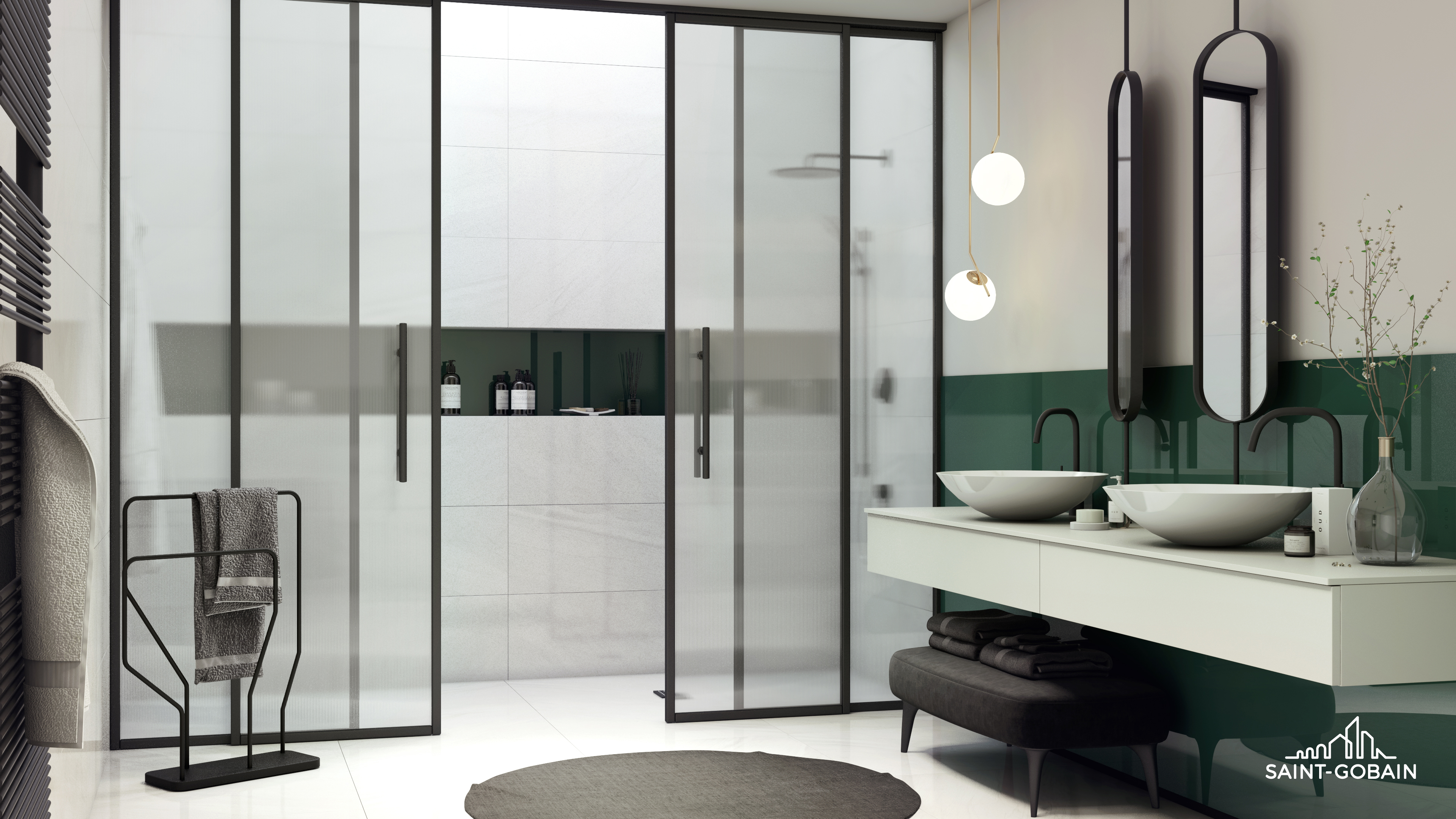 Salle de bains, Minimalistic chic, Perspektive 1, Cèdre, Visio Sun ...