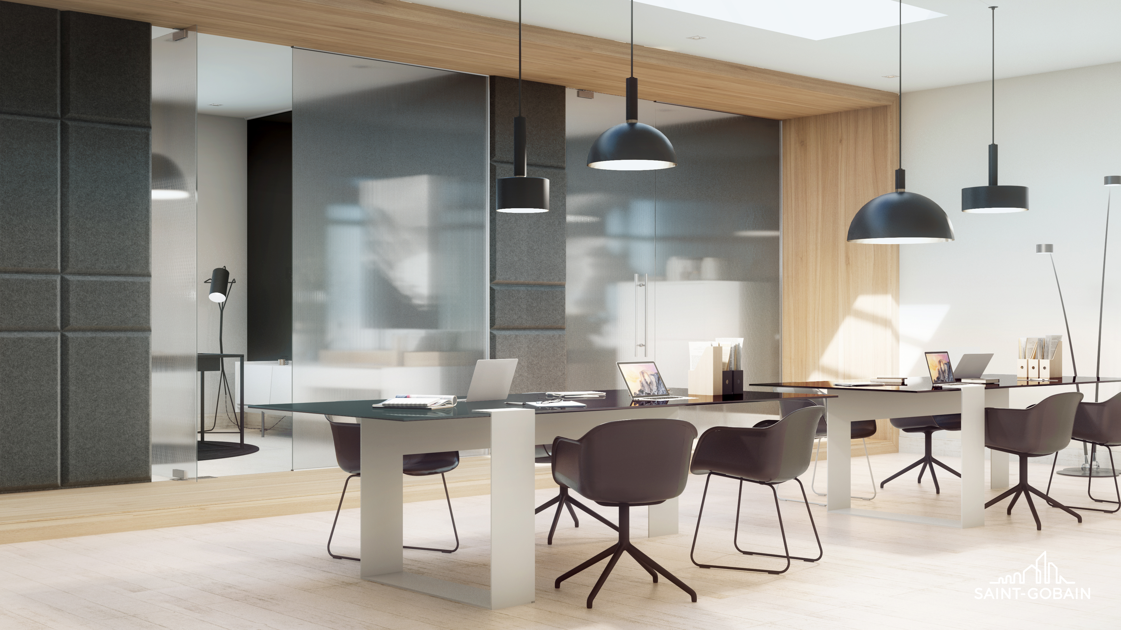 Bureau, Minimalistic chic, Perspektive 1, Noir profond, Visio Sun ...