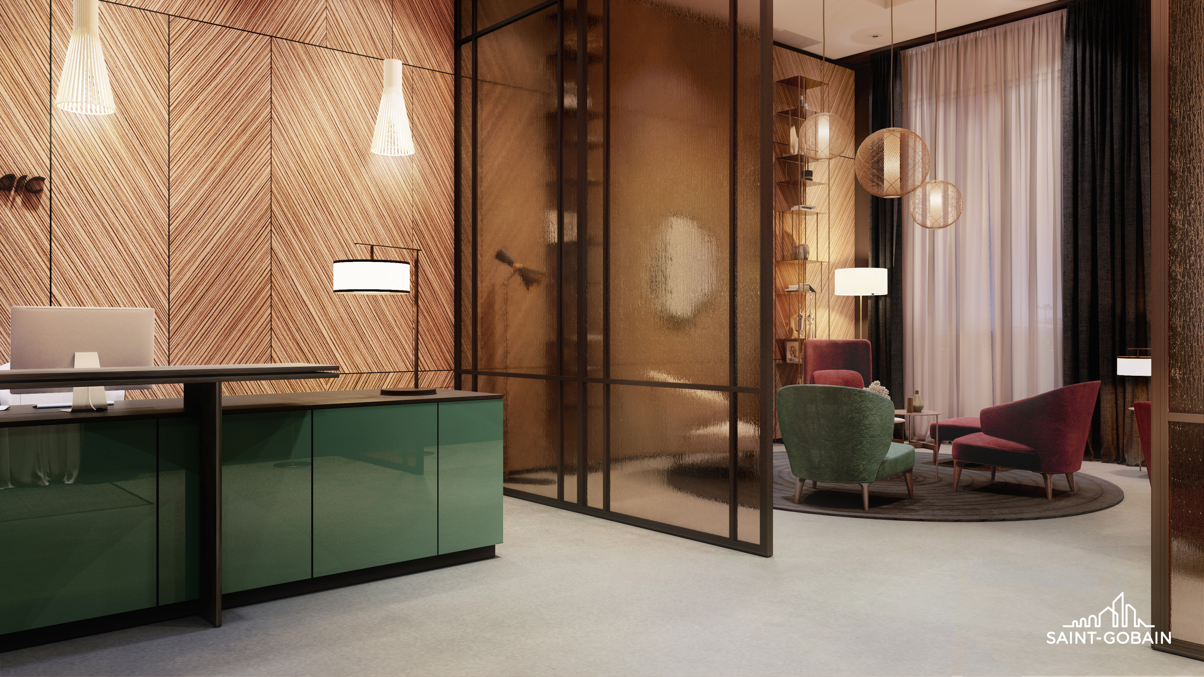 Hall d'hôtel, Lounge, Perspektive 1, Cèdre, Silvit Bronze | Saint ...