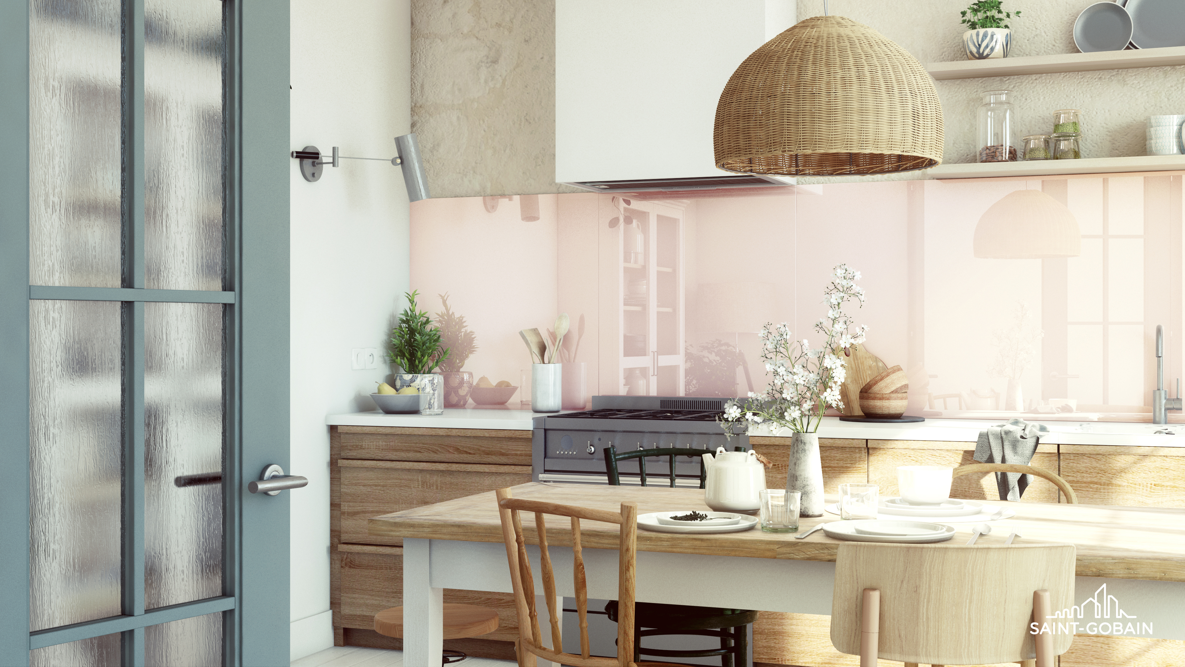 Cuisine, Nature, Perspektive 1, Rose pétale, Silvit | Saint-Gobain Glass