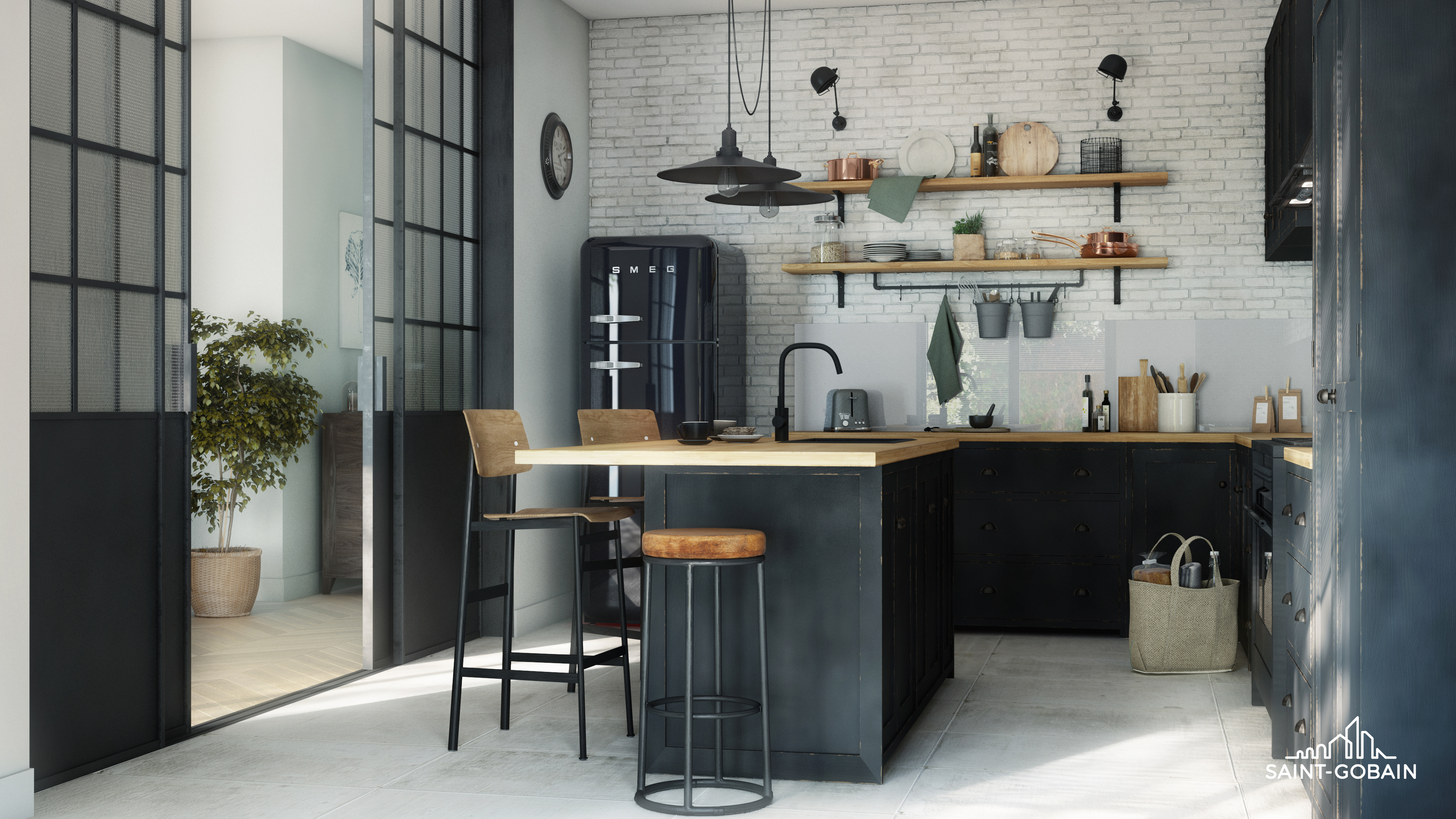 Cuisine, Urban, Perspektive 1, Argent métallisé, Master-Carre | Saint ...